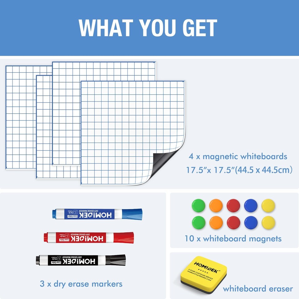4-in-1 Magnetic Graph Paper for Whiteboard, 35"x35" Large Coordinate ...