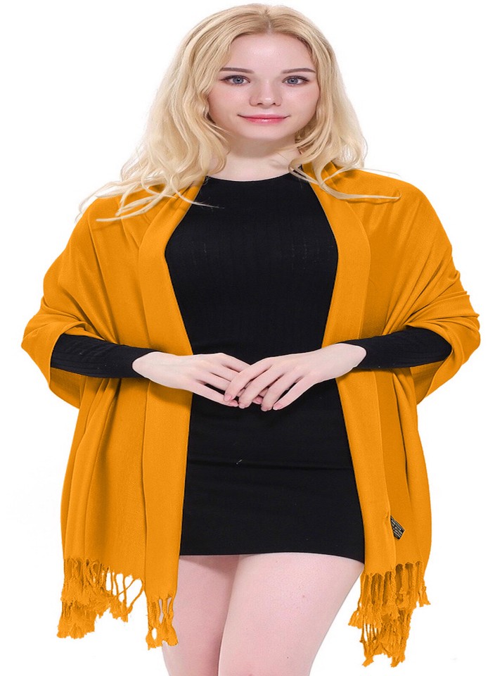Princeton Orange Solid Color Shawl Pashmina Scarf Stole Wrap CJ Apparel ...