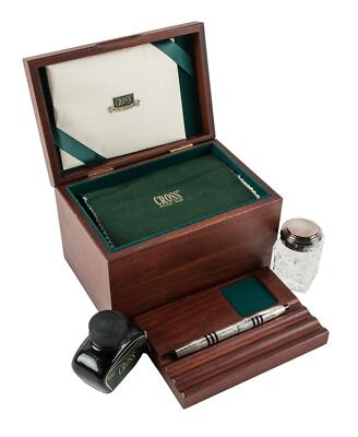 Cross Limited Edition Sterling Silver Fountain Pen & Inkwell New In ...