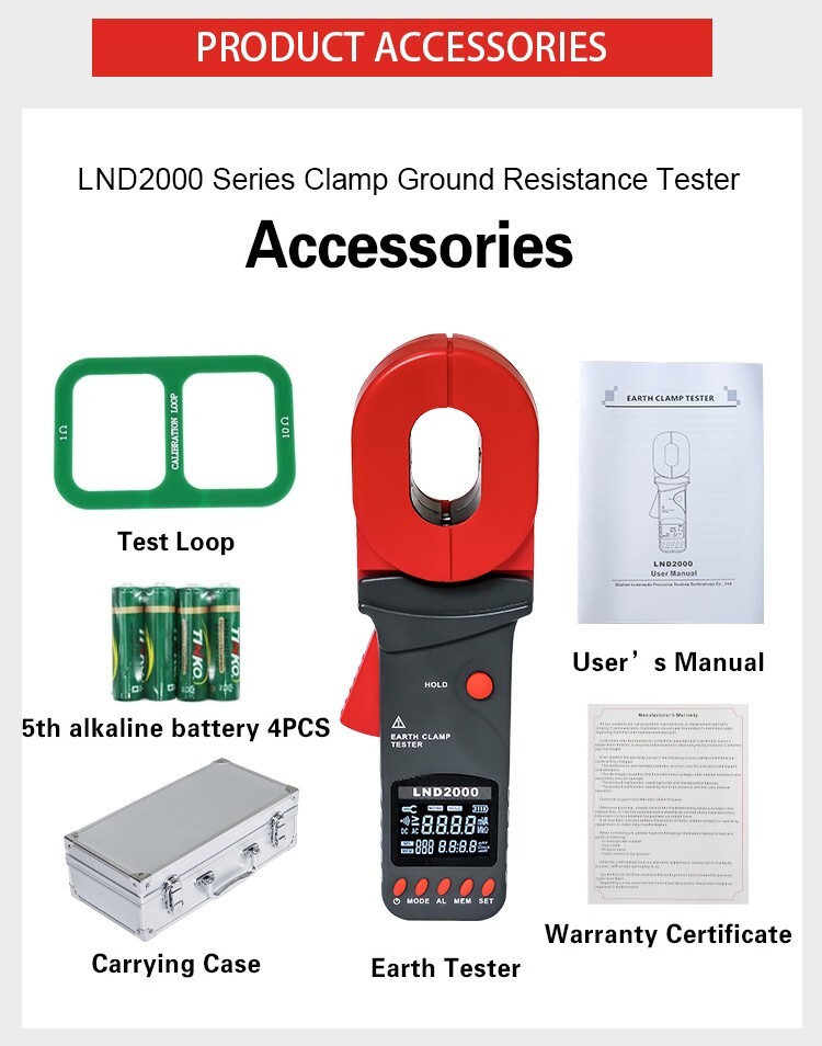 Lvnengde Earth Resistance Tester Clamp Ground Loop Resistance 0.01 to ...