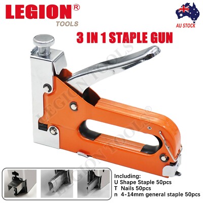 Staple Gun 3 in1 Heavy Duty Fastener tool Tacker free Staples ...