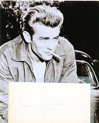JAMES DEAN AUTOGRAPH PAPER + PIECE OF JACKET WORN + PHOTOGRAPH + COA | eBay