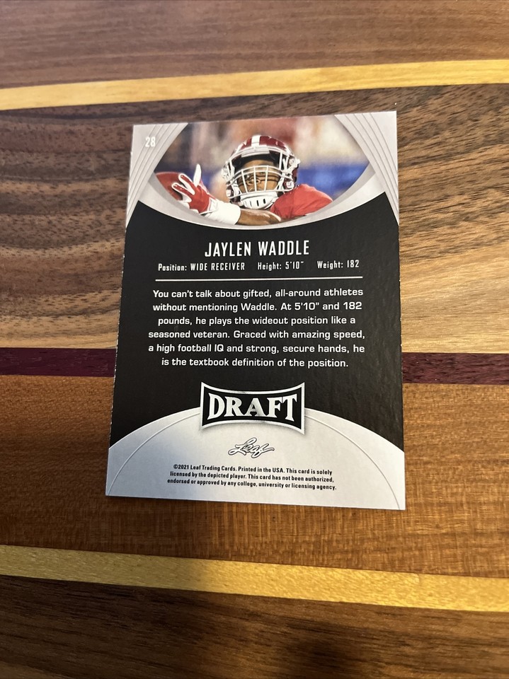 2021 Leaf Draft Gold #28 Jaylen Waddle | eBay