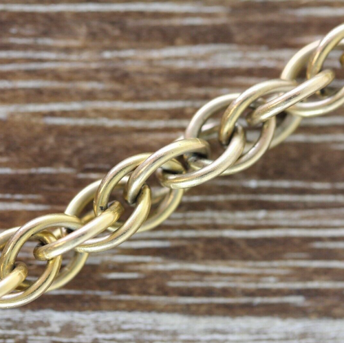 VINTAGE GOLD FILLED LOOSE ROPE CHAIN LINK BRACELET 7.25" STACK 1970'S ...