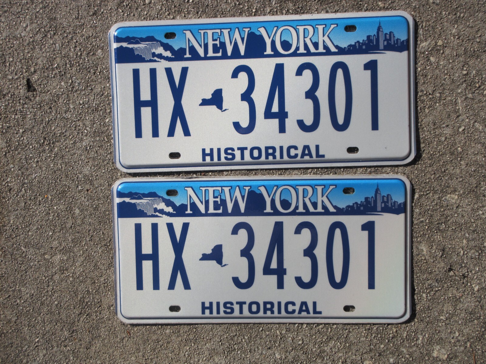 2008 New York Historical License Plate Pair Set HX 34301 NY Over 3 ...