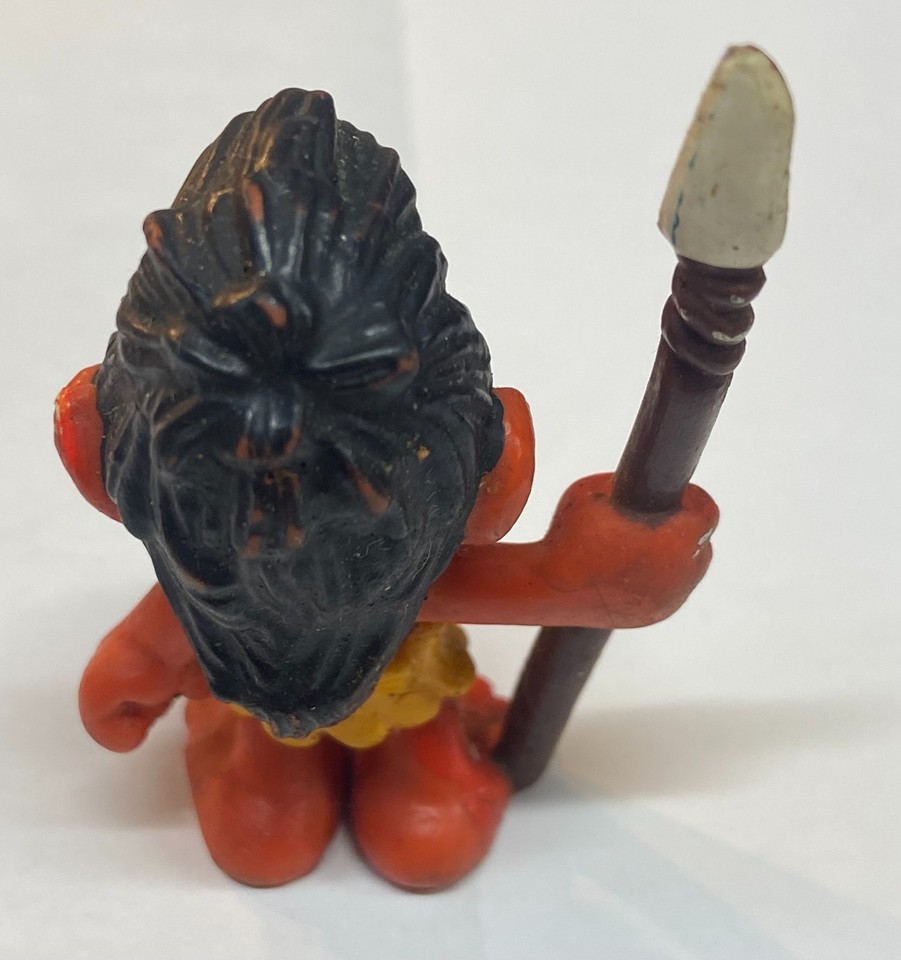 Vintage RARE Wild Jungle Native Orange Smurf Figure BULLY Figurine 1973 ...