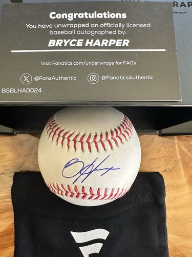 ⚾️ BRYCE HARPER- Fanatics Under Wraps Signed Baseball Autographed ...
