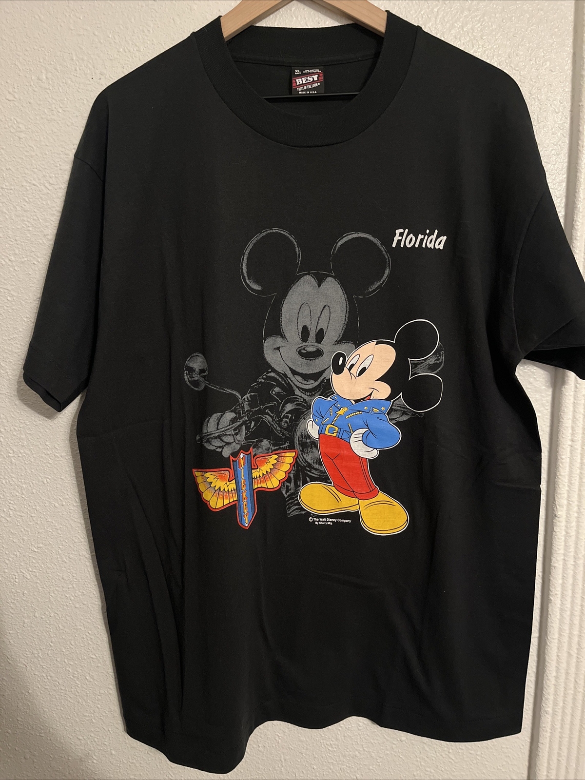 Vintage Mickey Mouse Biker Single Stitch Shirt Size X… - Gem