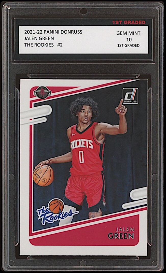 Jalen Green Rookie Card Panini NBA Donruss 1st Graded 10 Houston ...