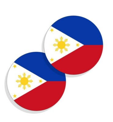 Philippine Flag Stickers Flag Decals Vinyl Stickers Round Set of 4 ...