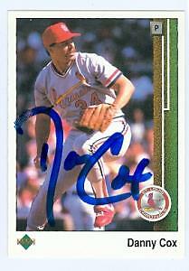 Danny Cox autographed baseball card (St. Louis Cardinals) 1989 Upper ...