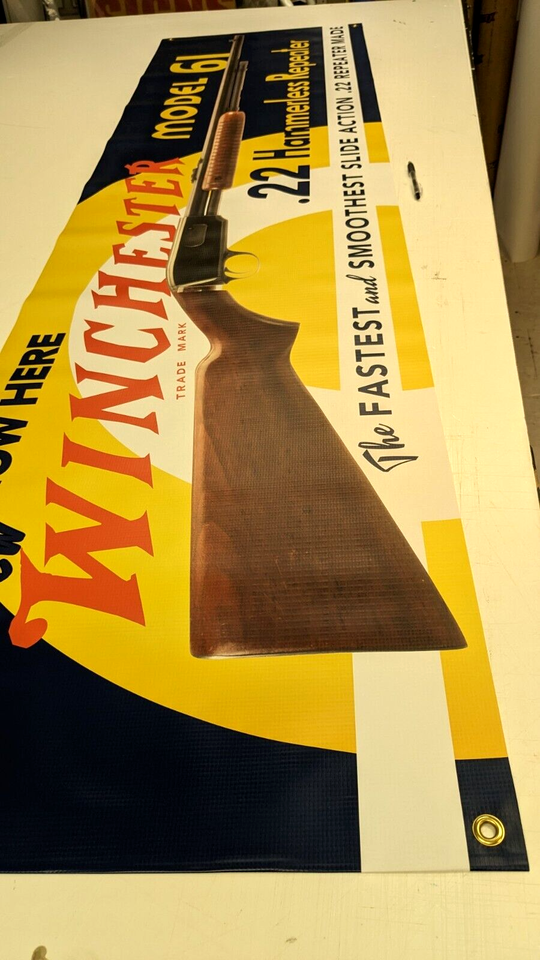 WINCHESTER Model 61 Vintage Style Banner Display Promo Sign | eBay