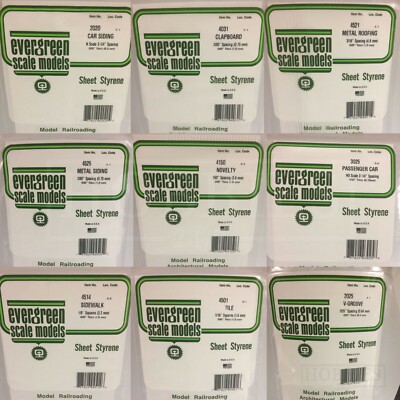 Evergreen Polystyrene Sheet Model Scratch Building Siding Boards ...