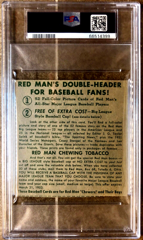 1952 Red Man Baseball Card No Tab Stan Musial (HOF) Saint Louis ...