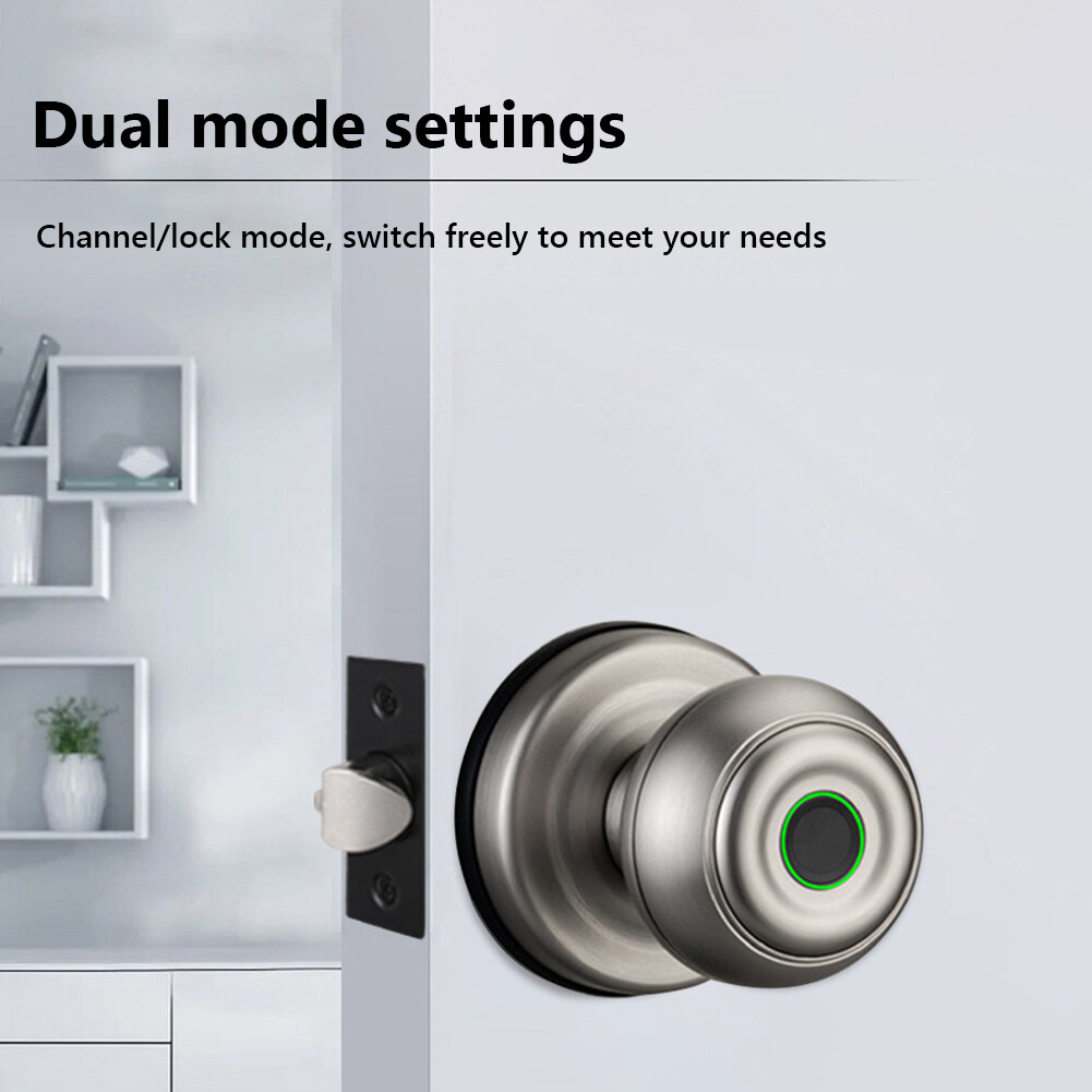 Tuya Smart Door Lock Keyless Entry Round for 35-55MM Thick Door (Silver ...