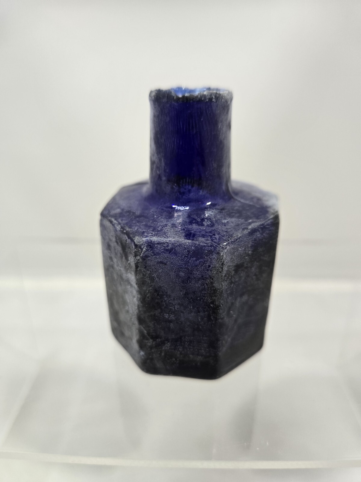 Antique English 8-Panel Burst-Top Cobalt Ink Bottle | eBay