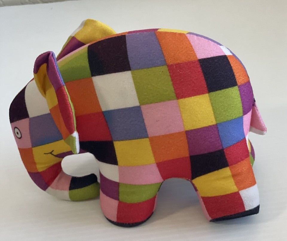 Crocodile Creek Elmer the Patchwork Elephant 6" & 9” 1993 Lot Of 2 ...