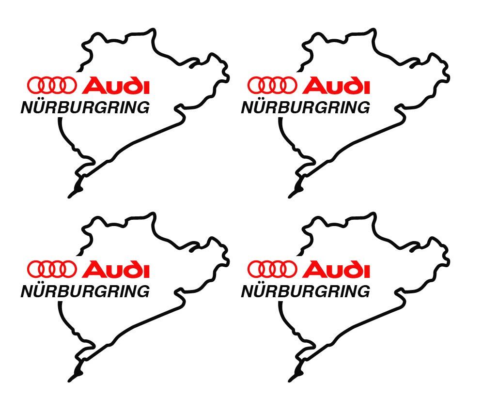 4x AUDI Nurburgring Decals Sticker vinyl logo 6" car hood sport racing ...