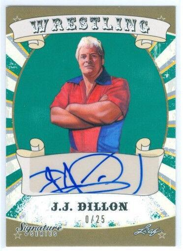 2016 Leaf Signature Series Wrestling - J.J. Dillon #38 Green /25 (AU ...
