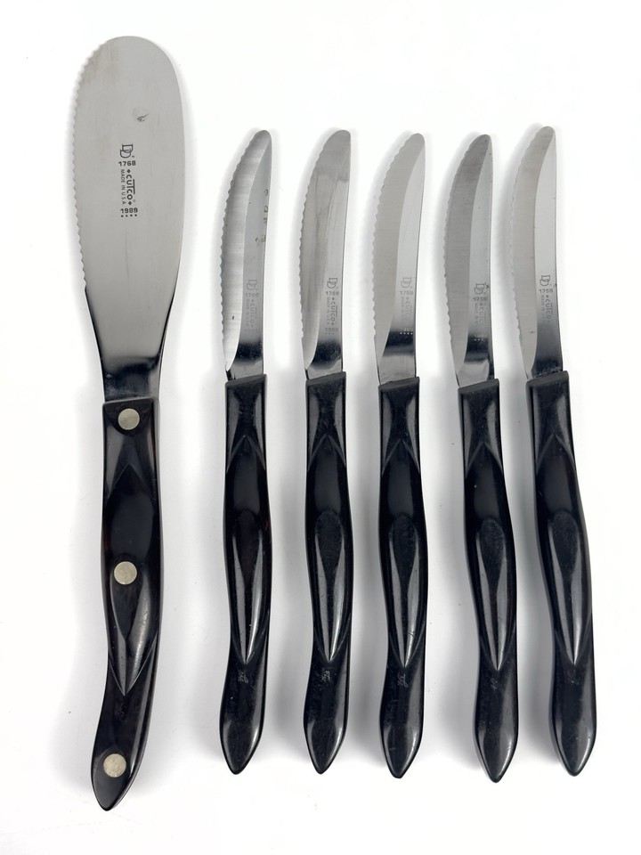 Cutco Knife Set 12 Piece Black Handle w/ Wooden Block | eBay