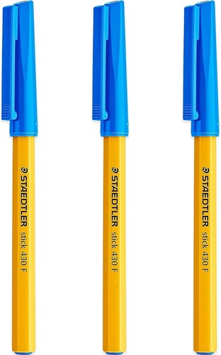 Fine 0.3mm Stick Ballpoint Pens Writing Pen Smooth - Blue Ink - Pack Of ...