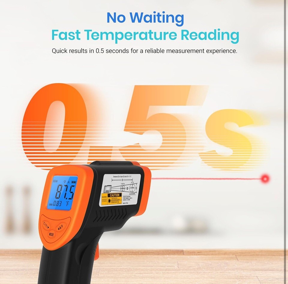 Etekcity Infrared Thermometer Laser Temperature Gun For Food BBQ Pizza ...