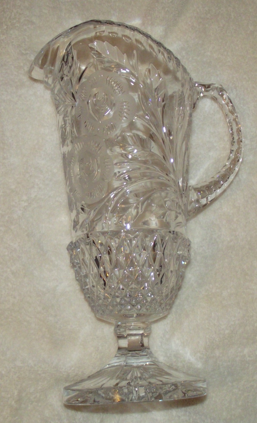 New Big Heavy German Beyer 24% PbO (Lead) Solid Etched Crystal Water ...