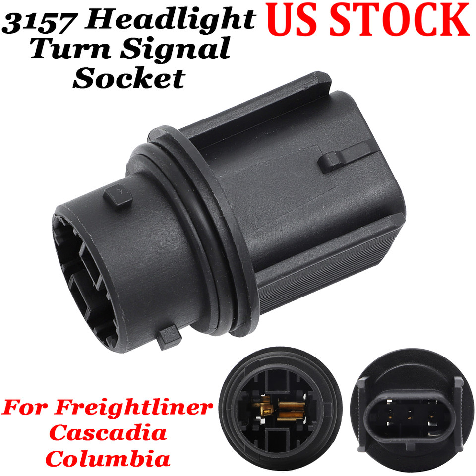3157 Headlight Turn Signal Socket Plug For Freightliner models Cascadia ...