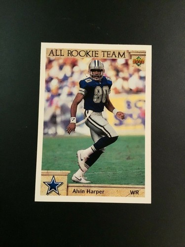 1992 Upper Deck #34 ALVIN HARPER ALL ROOKIE TEAM Dallas Cowboys Sharp ...