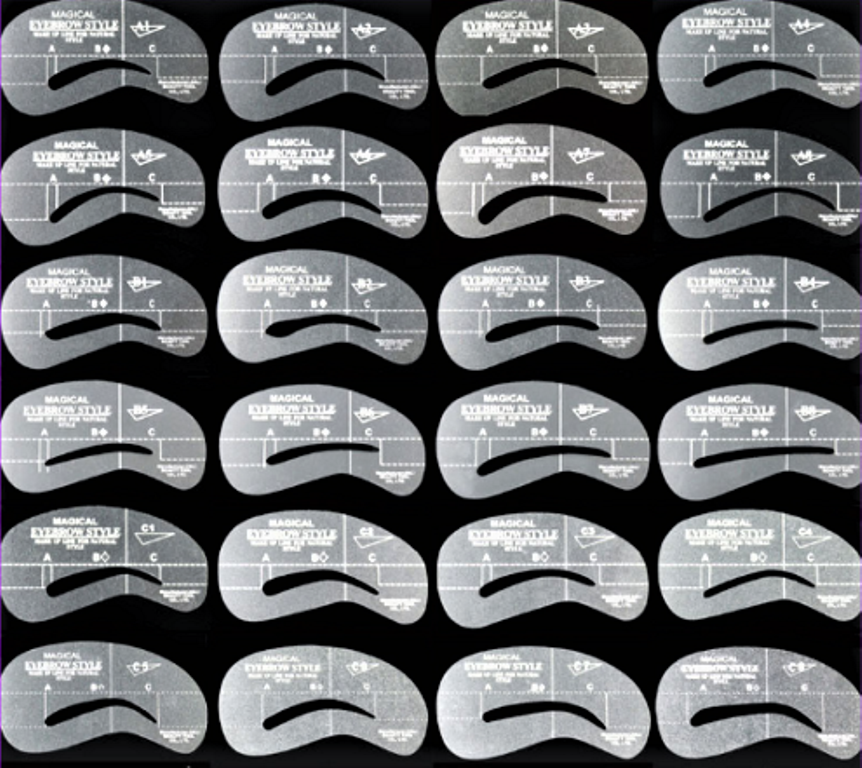 Thrush card Grooming Brow Stencils Eyebrow Template Stickers 24 pcs 1 ...