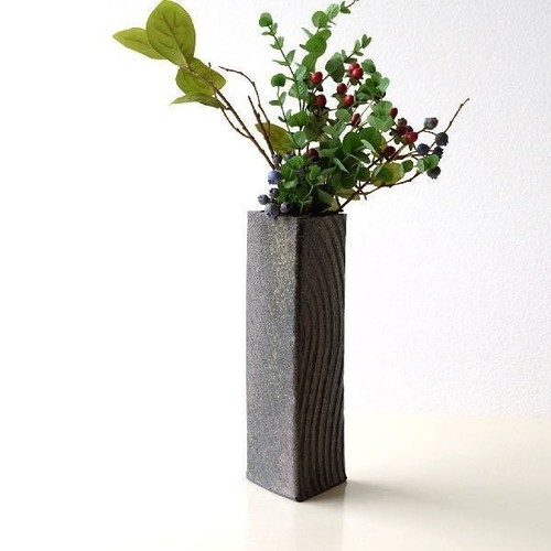 Japanese-style ceramic vase, triangular modern flower holder, 9.5cm ...