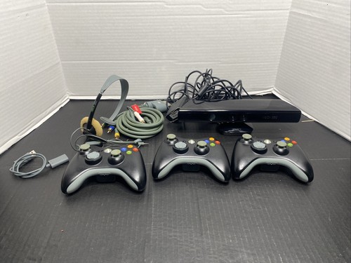 Official Microsoft Xbox X3 360 Black Wireless Controller /Headphone ...