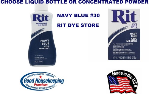NAVY BLUE color #30 RIT Fabric DYE chOOse Liquid Bottle or Powder ...