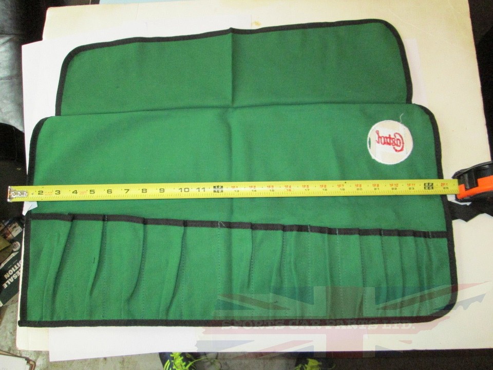 New Canvas Tool Roll 15 Pocket Castrol Logo MG Midget MGA MGB + 15 ...
