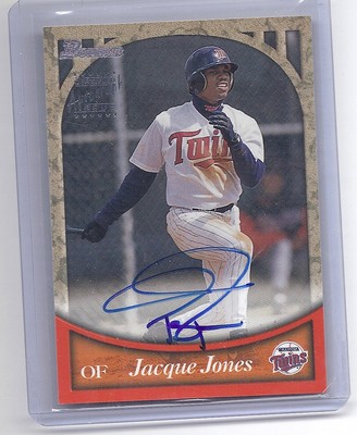 1999 BOWMAN JACQUE JONES CERTIFIRED AUTOGRAPH BA32 MINNESOTA TWINS | eBay