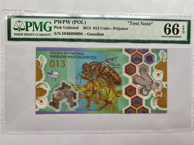 TEST NOTE PWPW HONEY BEE 013 PWPW test note polymer substrate PMG 66 ...