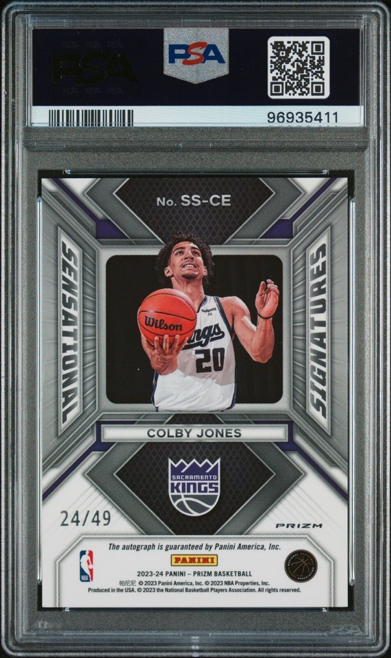 PSA 10 - COLBY JONES #/49 Auto - 2023 Prizm Sensational Signature ...