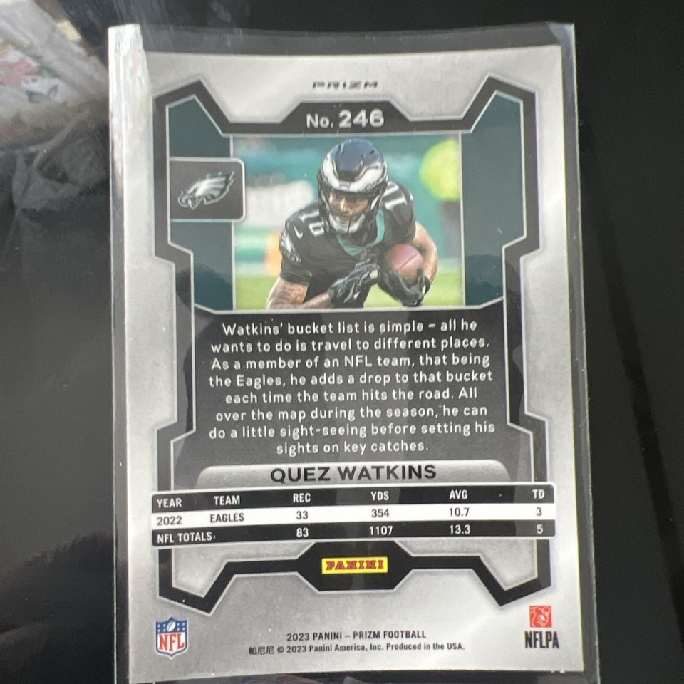 Quez Watkins 2023 Panini Prizm Neon Green Pulsar Prizm Philadelphia ...