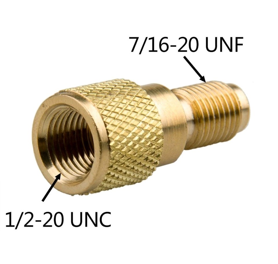 Brass Refrigerant Tank Adapter Valve Kit Freon ACME Female 1/4" SAE ...