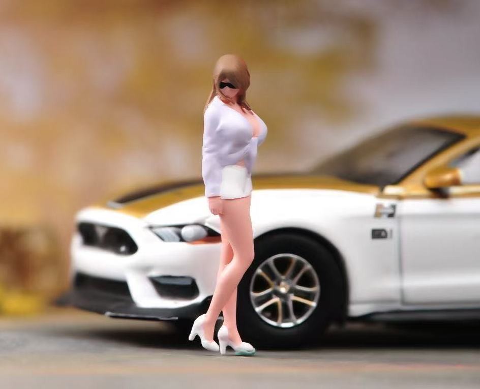 1:64 Painted Figure Model Miniature Resin Diorama Sand Girl Lady Pretty ...