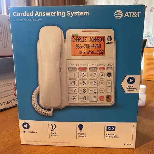 AT&T CL4940 Single Line Corded Phone With Digital Answering System ...