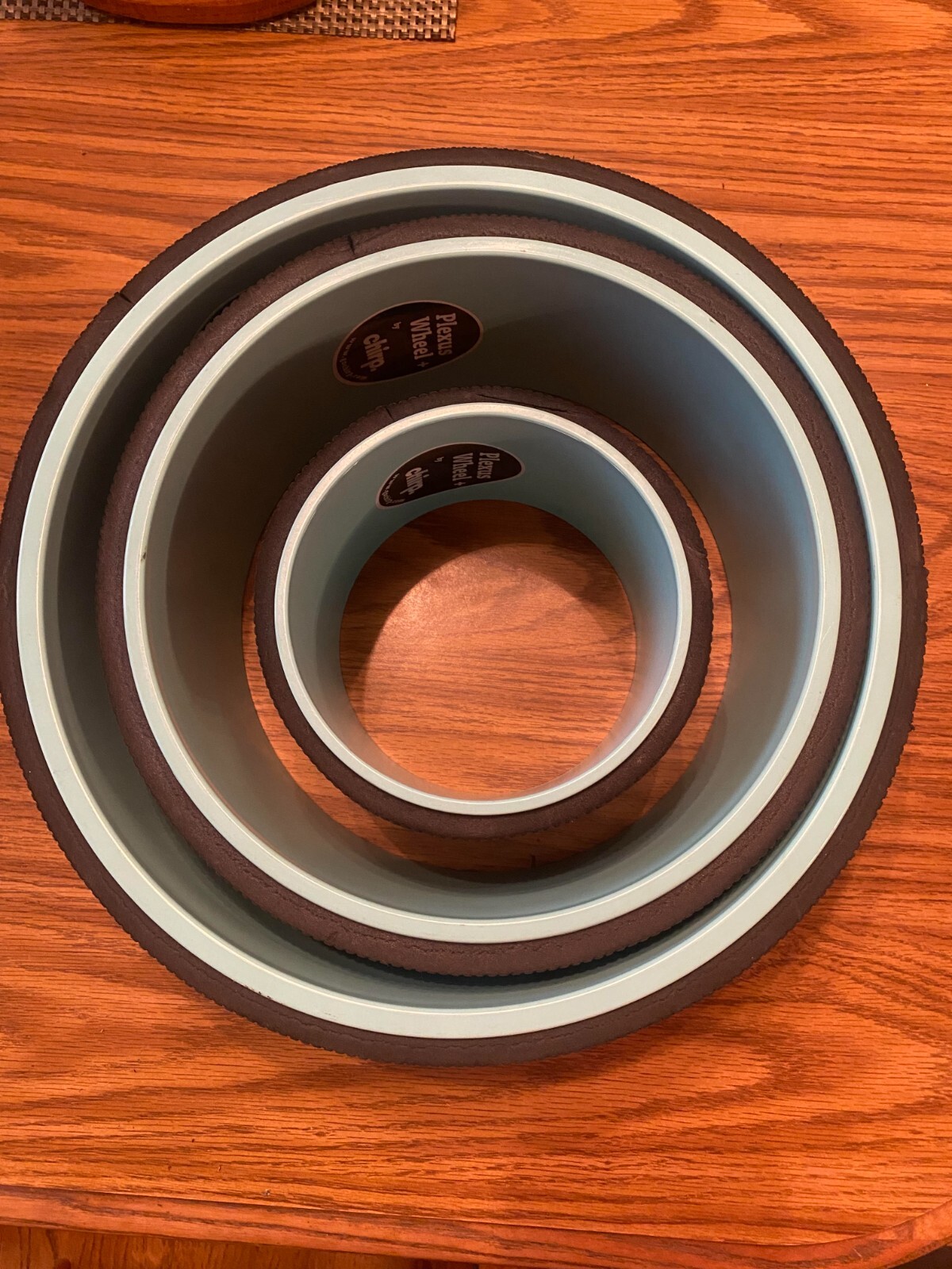 Chirp Plexus Wheel Set Of 3 Stretch Yoga Roller 12" 10" 6" Gray & Aqua ...