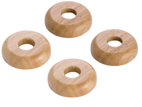 2pc OAK Wood 15mm Radiator Pipe Collars Wooden Floor Cover Rose Rings ...