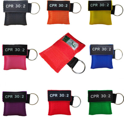 50 pcs CPR KEYCHAIN POUCH ONE-WAY VALVE CPR MASK TRANSPARENT CPR 30:2 ...