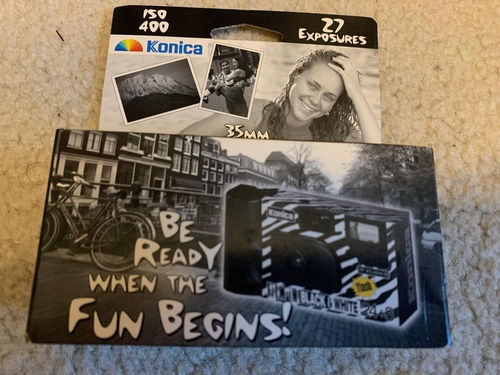 Konica Black & White Disposable Camera ISO 400 w/ Flash 27 Exposures ...