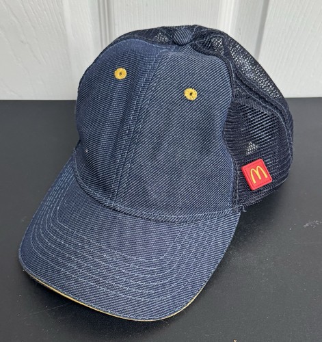 McDonalds Hat Adult Snapback Navy Blue Baseball Cap Employee Uniform | eBay