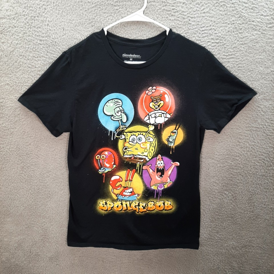 Spongebob Squarepants Shirt Adult Medium Black Adult Swim Cartoon ...