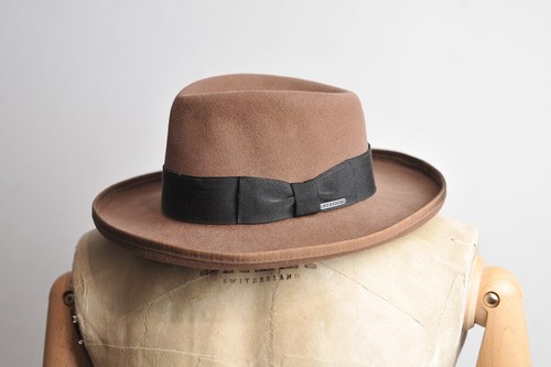 Mens STETSON Homburg Amish Hat Fur Felt Brown size 57 cm | eBay