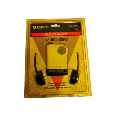Vintage Sony Walkman SRF-26 FM Radio / NOS MIB + MDR-006 Headphones FM ...