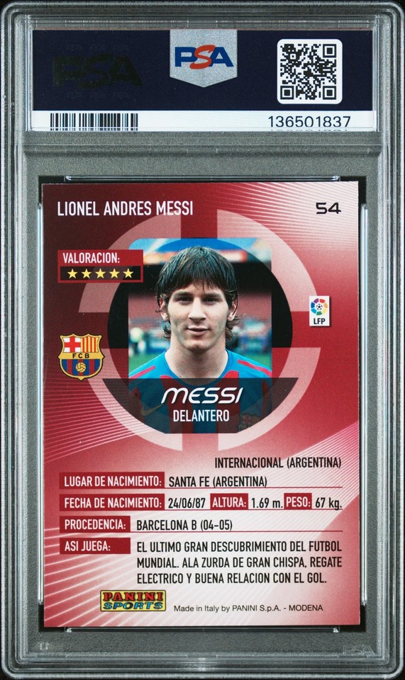 2006 PANINI MEGA CRACKS #54 LIONEL MESSI PSA 8 | eBay